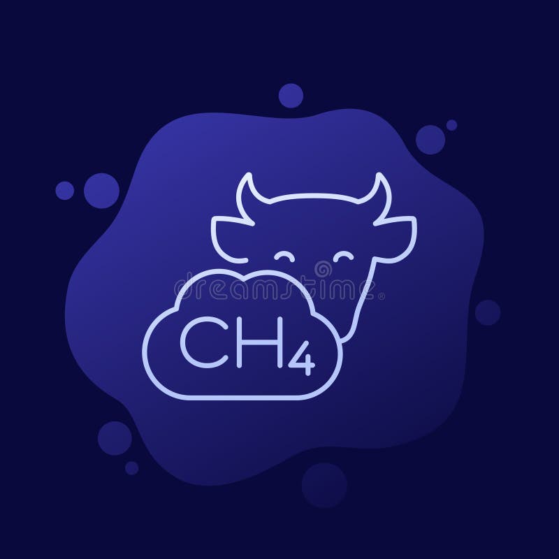Methane Emissions from Cattle, Ch4 Gas Icon Stock Illustration ... Methane Emissions from Cattle, Ch4 Gas Icon Stock Illustration ...
