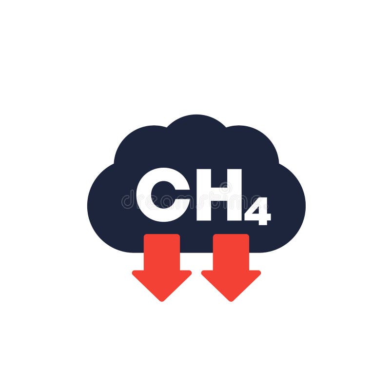 Methane Emissions, CH4 Gas Icon, Vector Art Stock Vector - Illustration ...