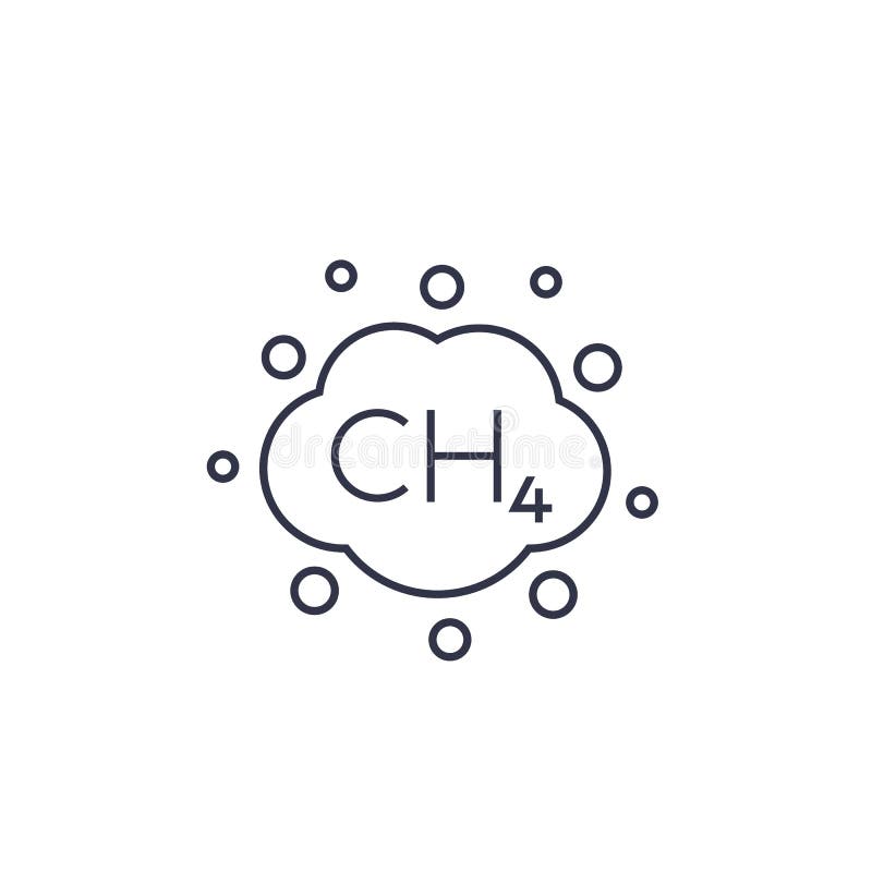 Methane Emissions, Pollution Vector Line Icon Stock Vector ...