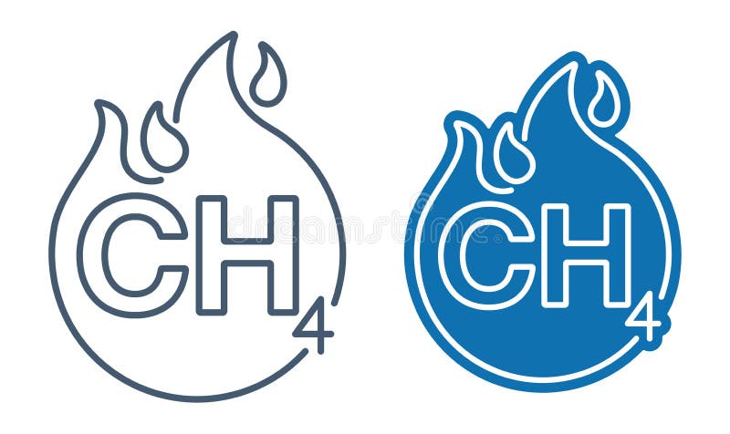 Methane 3D Icon - Natural Gas with Formula CH4 Stock Vector ...