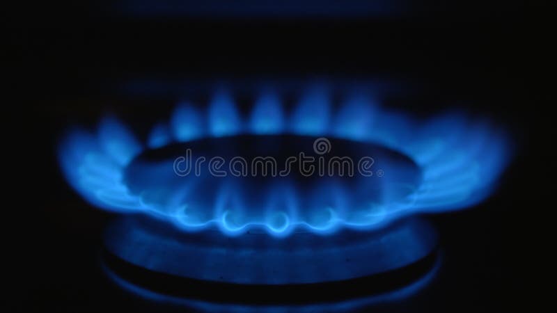 Methane Gas Fire Kitchen Close Up Stock Image - Image of energy ...