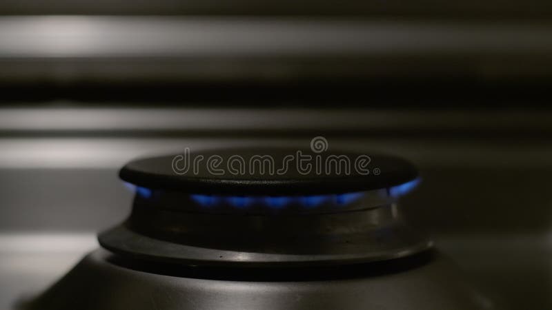 Methane Gas Fire Kitchen Close Up Stock Image - Image of problem ...