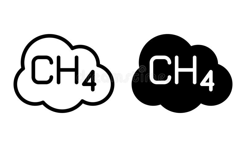 Methane Icon with Outline and Glyph Style. Stock Vector - Illustration ...