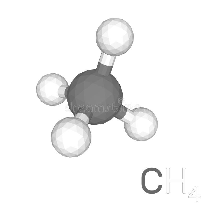 Isolated 3D Model Of A Molecule Of Methane Stock Illustration ...
