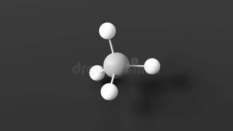 Methane Molecular Structure, Simplest Alkane, Gas, Ball and Stick 3d ...