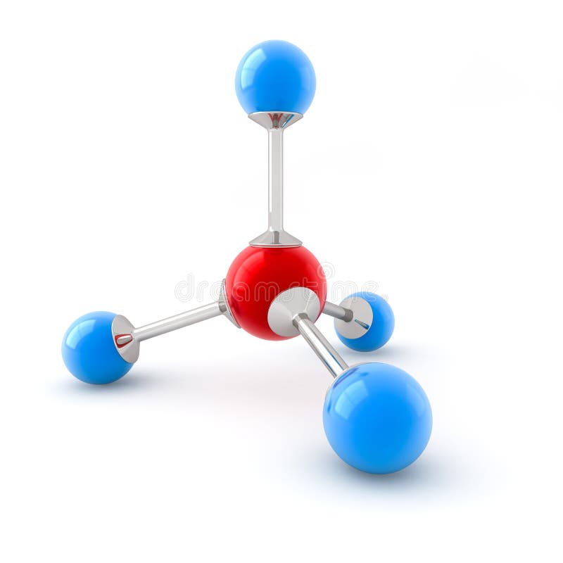 Isolated 3D Model Of A Molecule Of Methane Stock Illustration ...