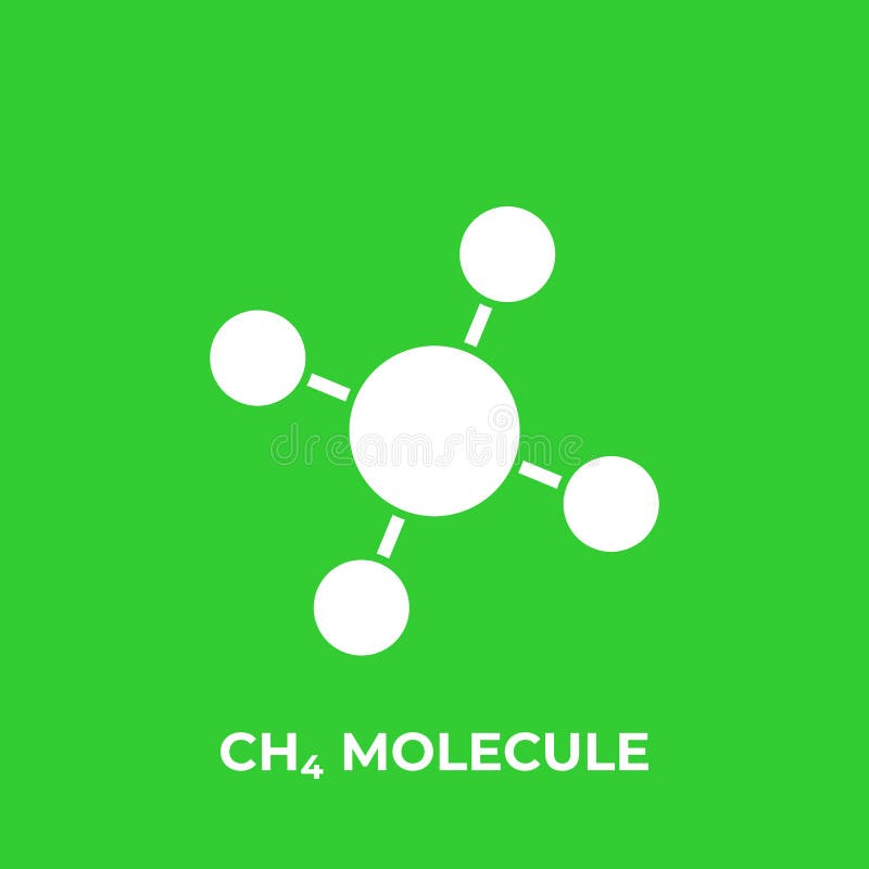 Methane Molecule, CH4 Vector Icon Stock Vector - Illustration of alkane ...