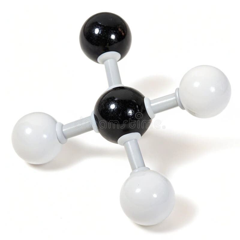 Methane Molecule Isolated on White Background Stock Illustration ...