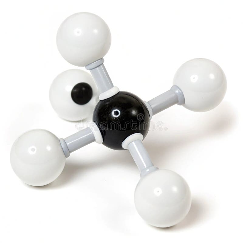 Methane Molecule Isolated on White Background Stock Illustration ...