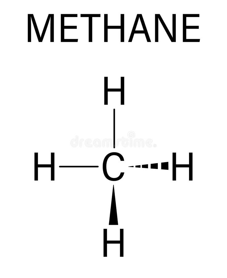 Methane Natural Gas Molecule. Skeletal Formula. Stock Vector ...