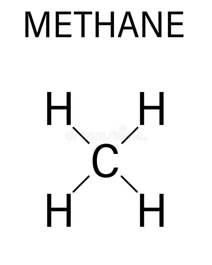 Methane Natural Gas Molecule. Skeletal Formula. Stock Vector ...