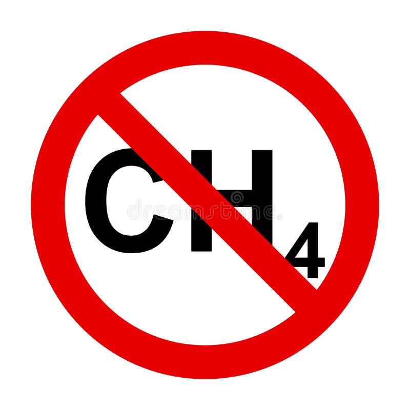 Methane and Prohibition Sign Stock Vector - Illustration of vector ...