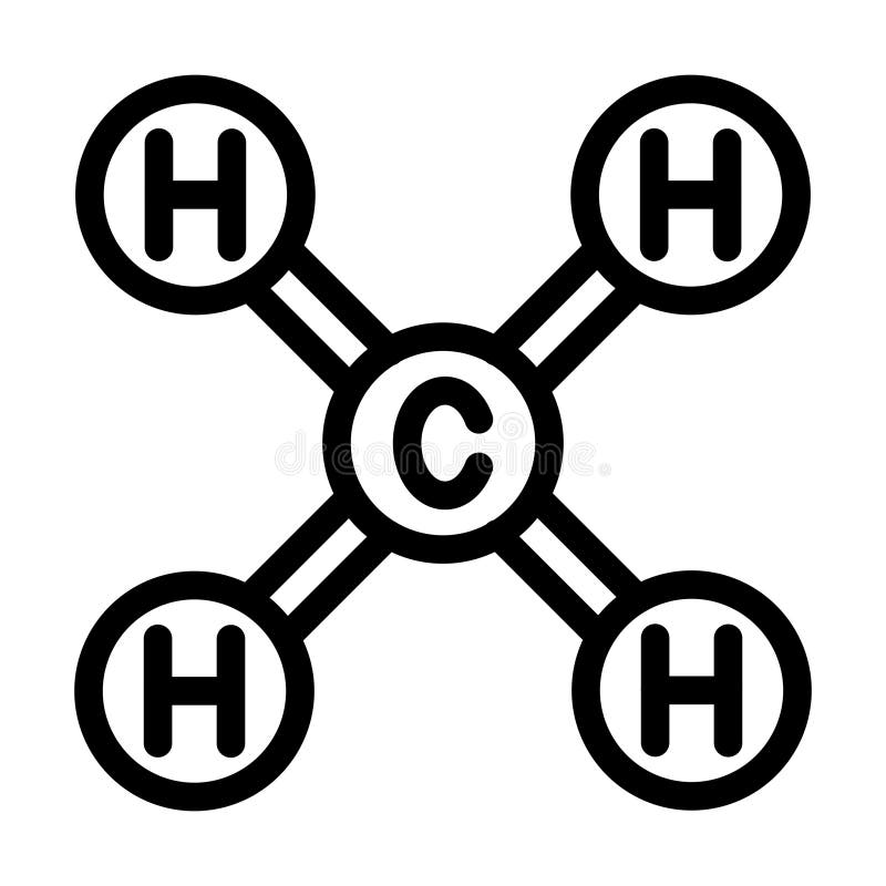 Methane Vector Thick Line Icon for Personal and Commercial Use Stock ...