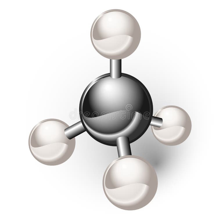 Methane Chemical Element Model Structure Stock Vector - Illustration of ...