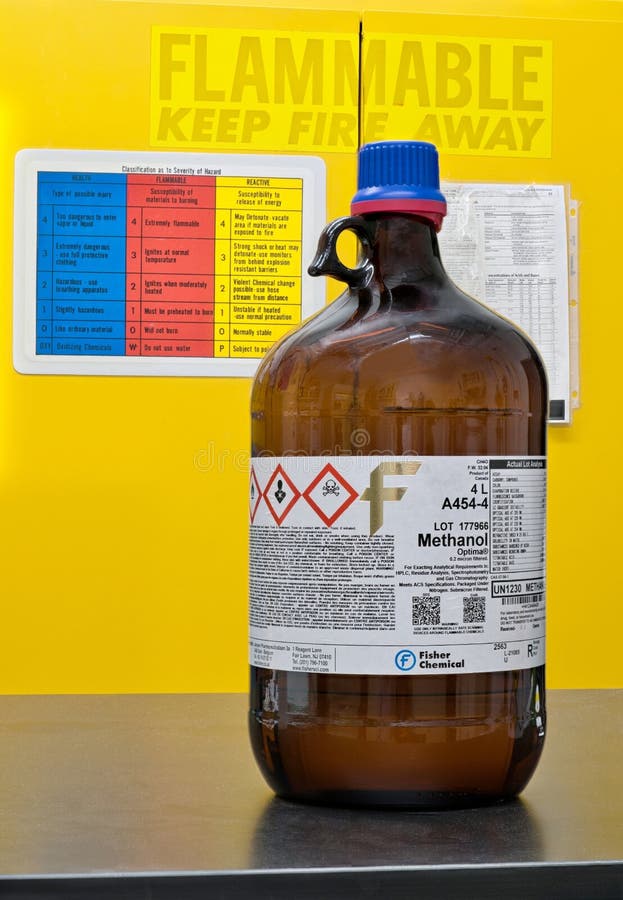 Methanol Bottle on a Science Lab Table. Editorial Stock Image - Image ...