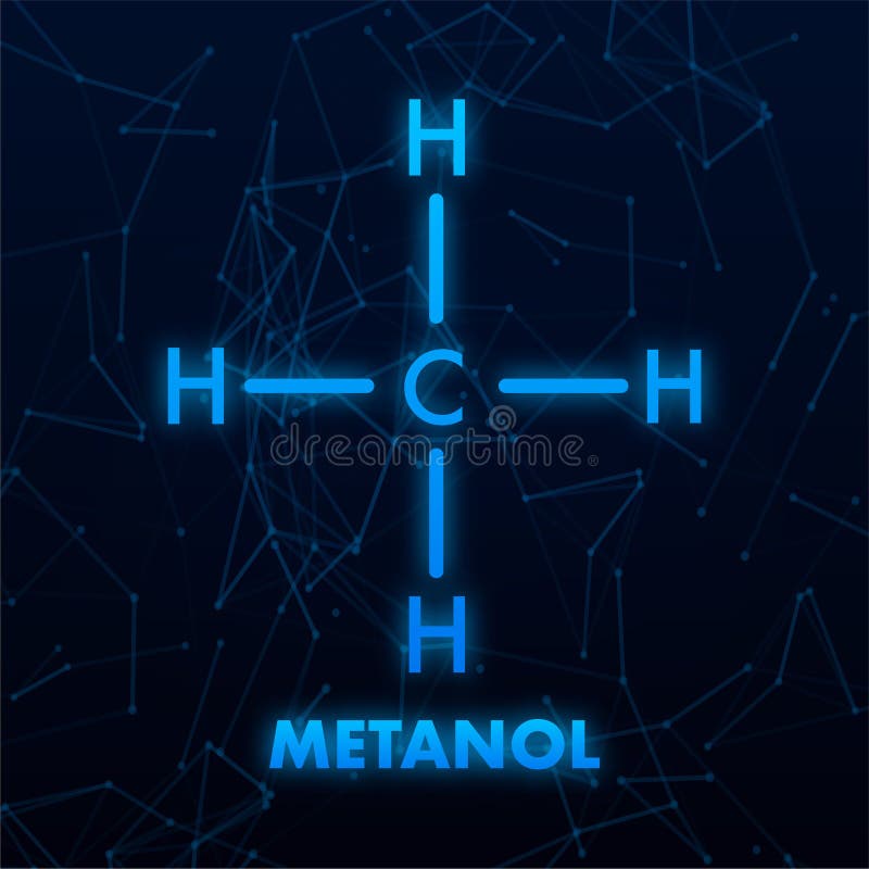 Methanol Chemical Formula Structure with Plexus Effect Representing ...