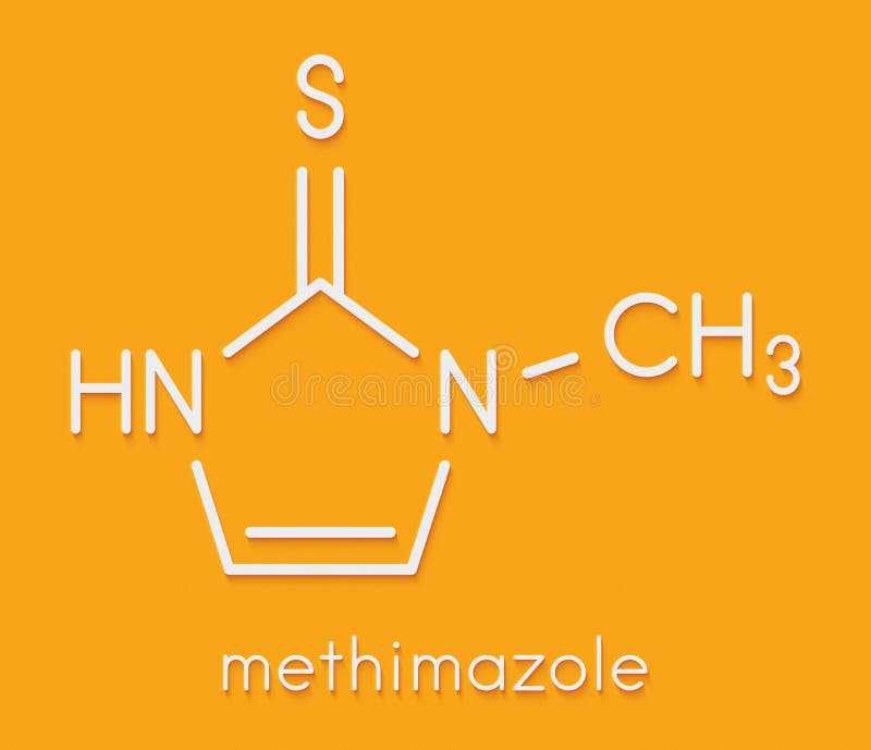 Methimazole Hyperthyroidism Drug Molecule. Skeletal Formula. Stock ...