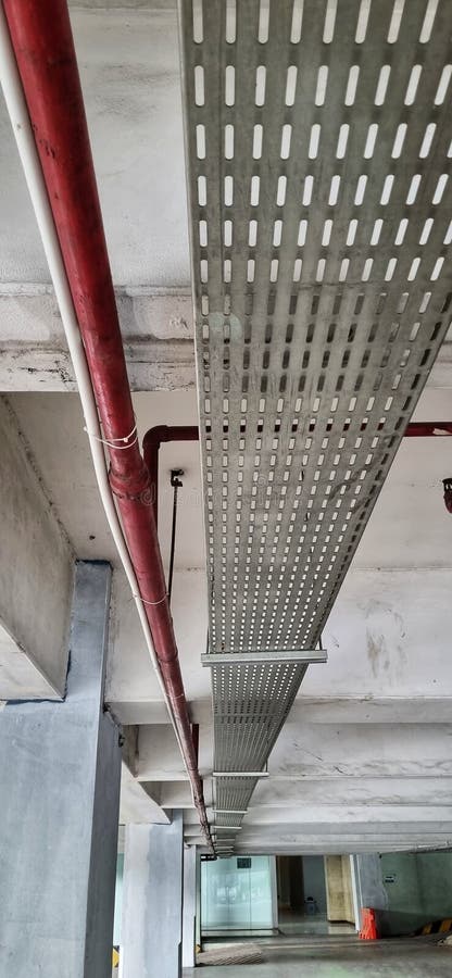 Cable Tray and Hydrant Pipe in the Building. Stock Photo - Image of ...