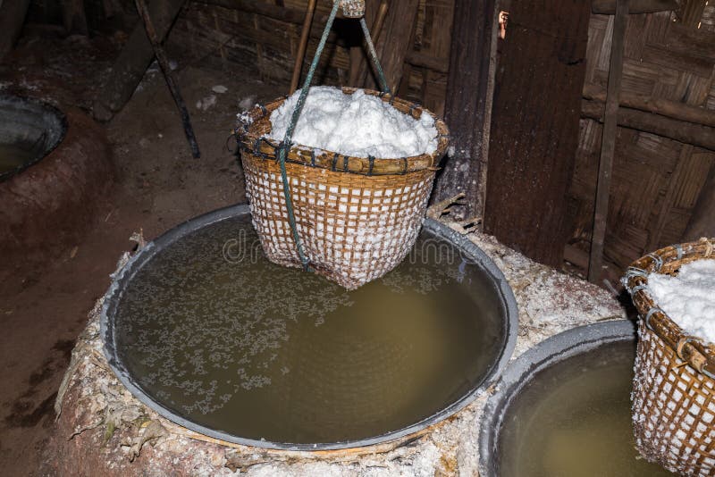 The Method of Rock Salt Production Process Stock Photo - Image of food ...