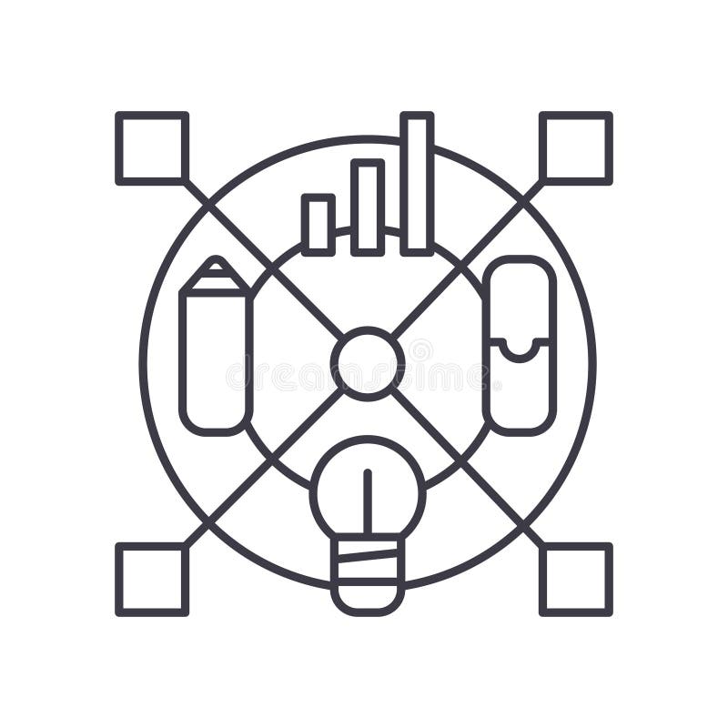 Agile Methodology Icon Linear Isolated Illustration Thin Line Vector