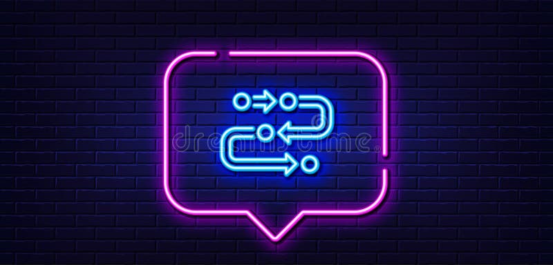 Methodology Line Icon. Development Process Sign. Neon Light Speech ...