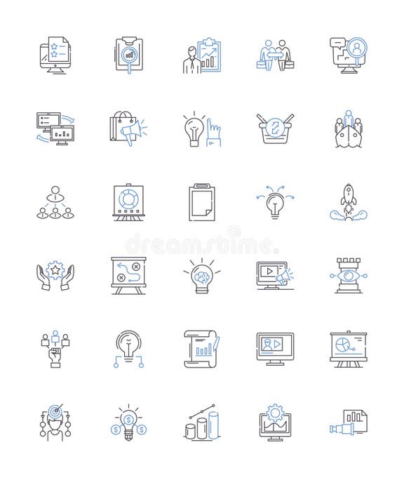 Methodology Line Icons Collection. Strategy, Approach, Technique ...