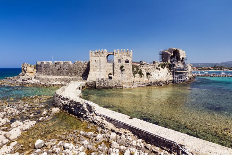 Methoni castle Greece stock image. Image of castle, ancient - 69884005