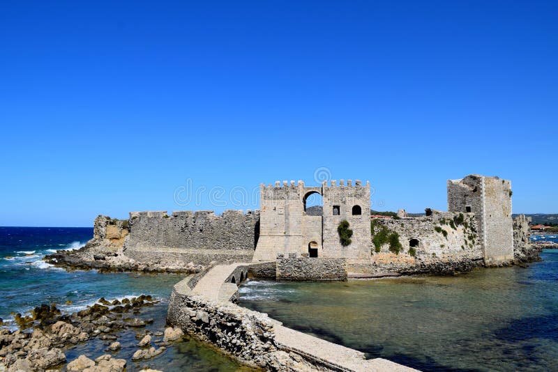 Methoni castle, Greece stock photo. Image of water, greece - 101339948