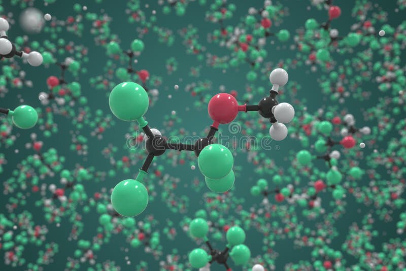 Methoxyflurane Molecule Made with Balls, Scientific Molecular Model ...