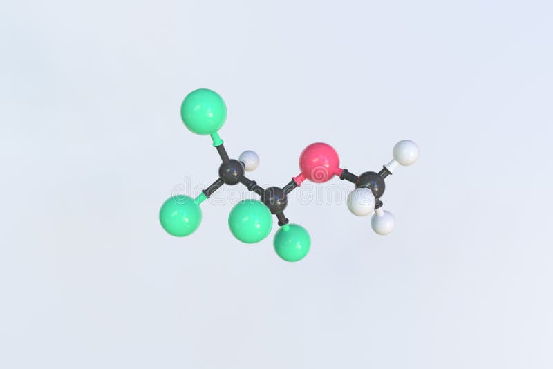 Methoxyflurane Molecule Made with Balls, Scientific Molecular Model. 3D ...