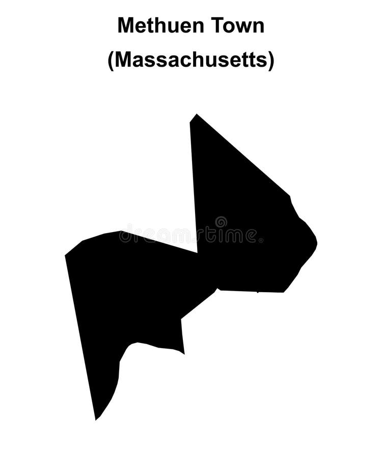 Methuen Town outline map stock vector. Illustration of region - 357334178
