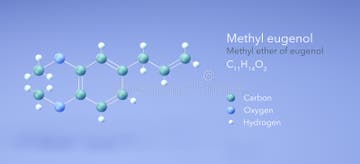 Methyl Eugenol Molecule, Molecular Structures, Phenylpropene, 3d Model, Structural Chemical ...