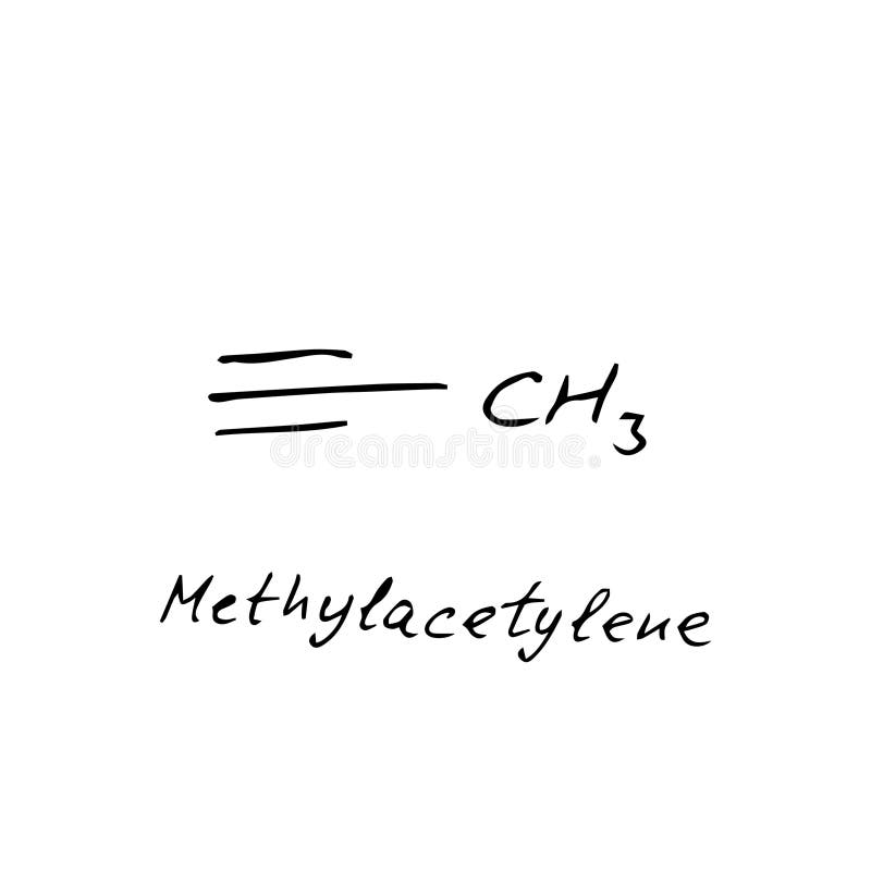 Methylacetylene Molecule Formula. Hand Drawn Imitation of ...