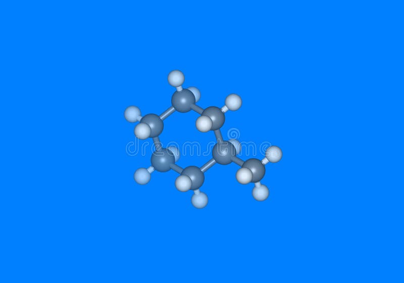 Methylcyclohexane Molecular Model Stock Illustration - Illustration of ...