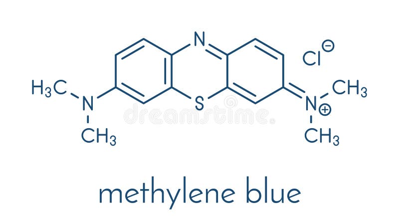 Methylene Blue Methylthionium Chloride Dye Molecule. Skeletal Formula ...