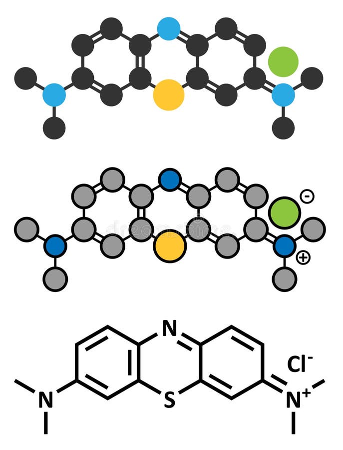 Methylene Blue (methylthionium Chloride) Dye Molecule Stock Vector ...