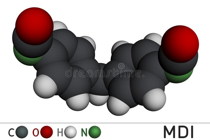 Methylene Diphenyl Diisocyanate, MDI Molecule. it is Core Component in ...
