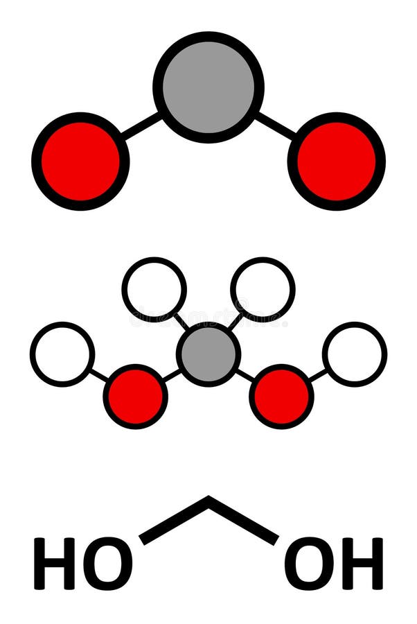 Methylene Glycol (methanediol, Formaldehyde Monohydrate) Molecule ...