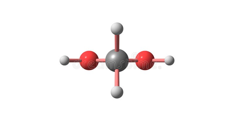 Methylene Glycol Methanediol, Formaldehyde Monohydrate Molecule. Formed ...