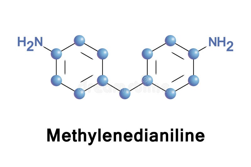 4,4 -methylenedianiline (methylenedianiline, MDA) Molecule. Suspected ...