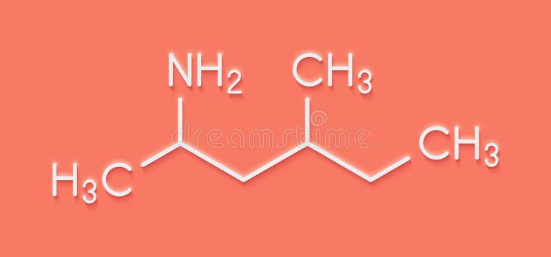 Methylhexanamine Dimethylamylamine, DMAA Stimulant Molecule. Skeletal ...