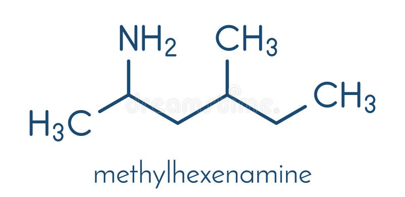 Methylhexanamine (1,3-dimethylamylamine, DMAA) Stimulant Drug Molecule ...
