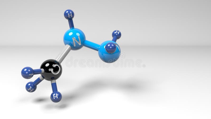 Methylhydrazine Molecule 3D Render Illustration. Stock Illustration ...
