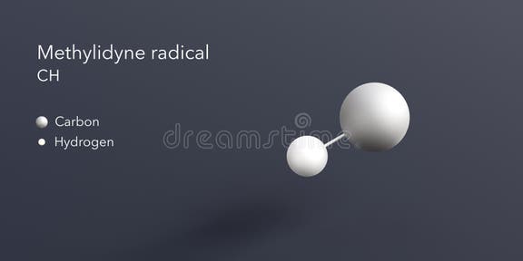 Methylidyne Radical Molecule 3d Rendering, Flat Molecular Structure ...
