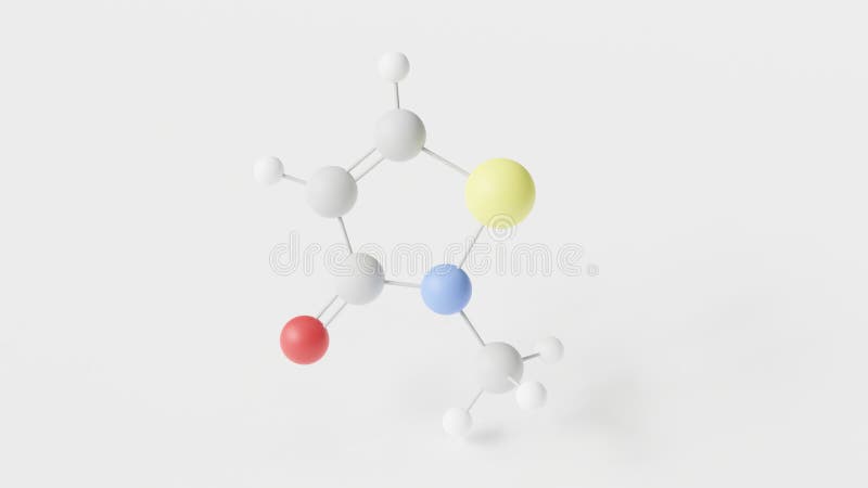 Methylisothiazolinone Molecule 3d, Molecular Structure, Ball and Stick ...