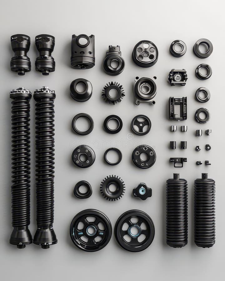 Meticulously Arranged Car Mechanical Components for Technical Manual or ...