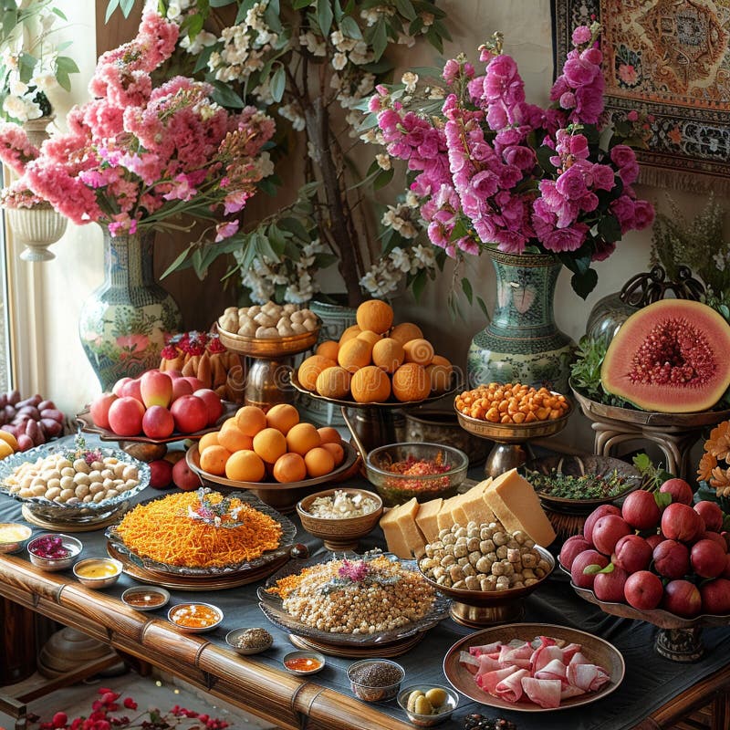 Meticulously Arranged Nowruz Haft-seen Table Stock Photo - Image of ...