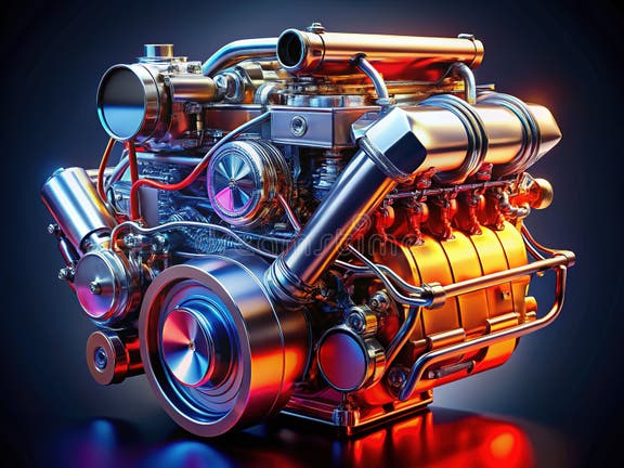 Detailed 3D Render of a ScaledDown SBF Engine Replica Mockup a Deep ...