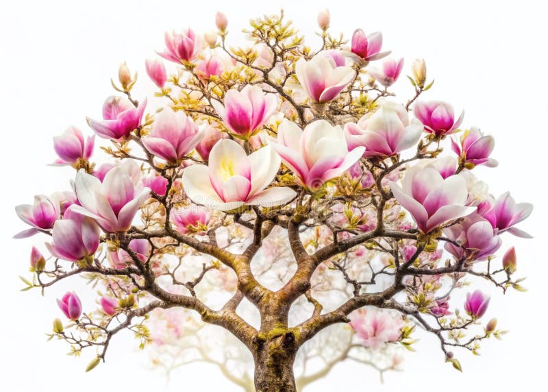 Stunning 3D Render of an Isolated Magnolia Tree Against a Pristine ...