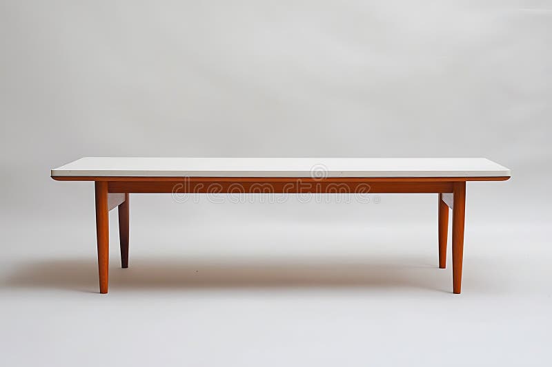 Mid Century Modern Coffee Table, White Top, Teak Legs, Scandinavian ...